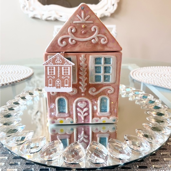 Holiday | Iridescent Gingerbread House Cookie Jar Christmas Pinkmas New ...